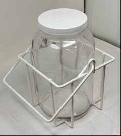 1 U.S.Gallon Clear Glass Jar with Wire Cage for Aviation Fuel Sampling ...