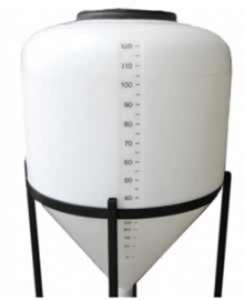 Conical / Cone Bottom, Food Grade LDPE Tank, 120 Litre, With Optional ...