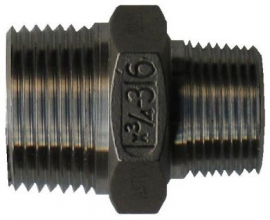 316 Stainless Steel Reducing Hex Nipple MM, 150LB BSPT - Welcome to Oilybits U.K.