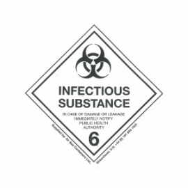 CLASS 6.2 (INFECTIOUS SUBSTANCE) HAZARD LABELS (100MM X 100MM), Roll of ...